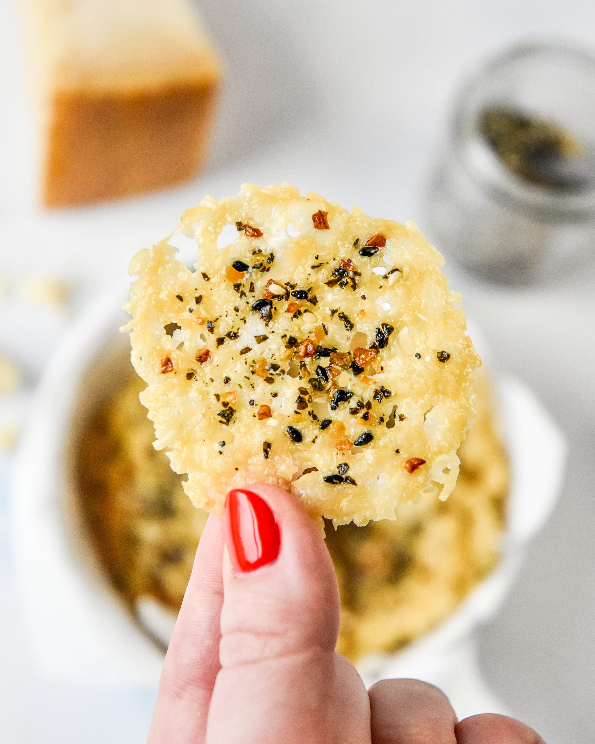 Everything Bagel Baked Parmesan Crisps - Project Meal Plan